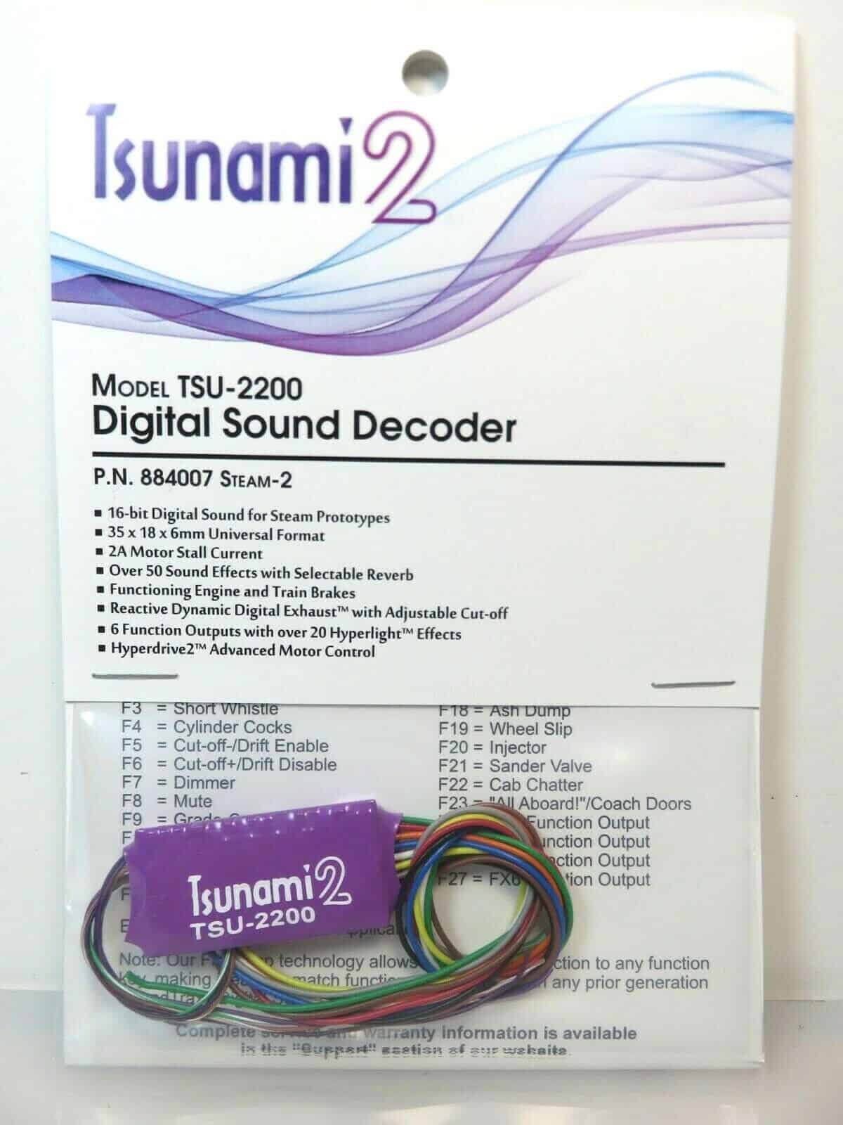 SoundTraxx 884007 TSU-2200 Tsunami 2 Sound Decoder, 2 Amp, Steam Locom ...