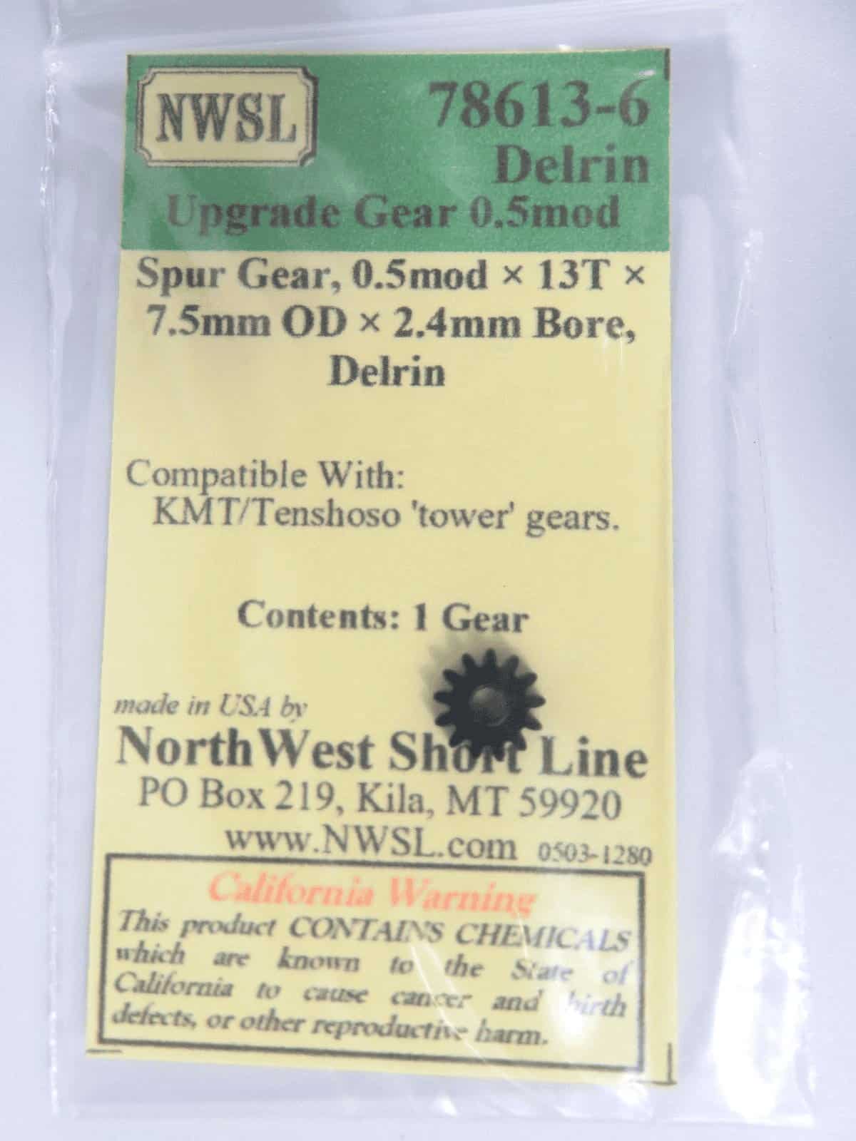 Northwest Short Line NWSL 78613-6 13 Tooth Delrin Spur Gear ...