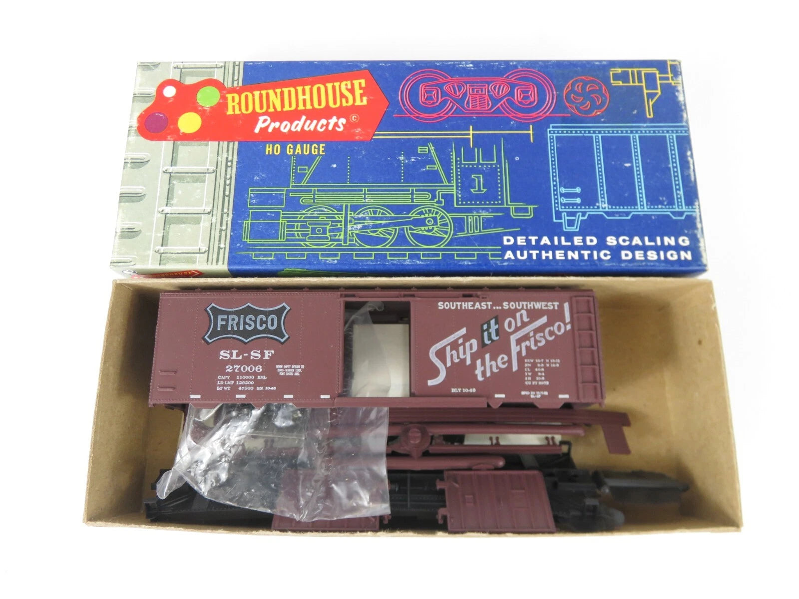 Roundhouse 1074 HO Scale Frisco SL-Sf 40' Box Car Unassembled Kit NOS ...