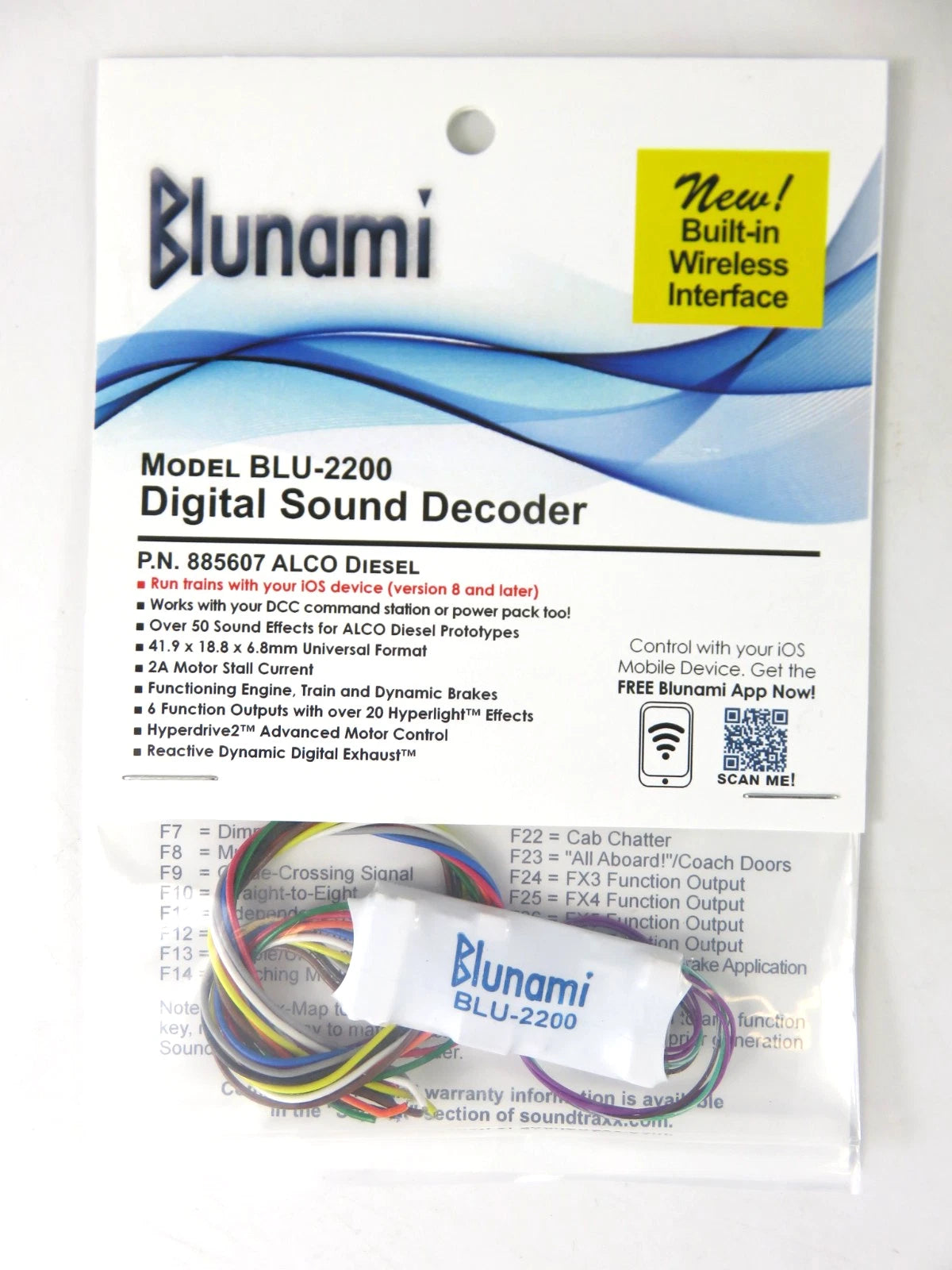 SoundTraxx 885607 BLU-2200 Blunami Wireless Sound Decoder 2 Amp Alco D ...