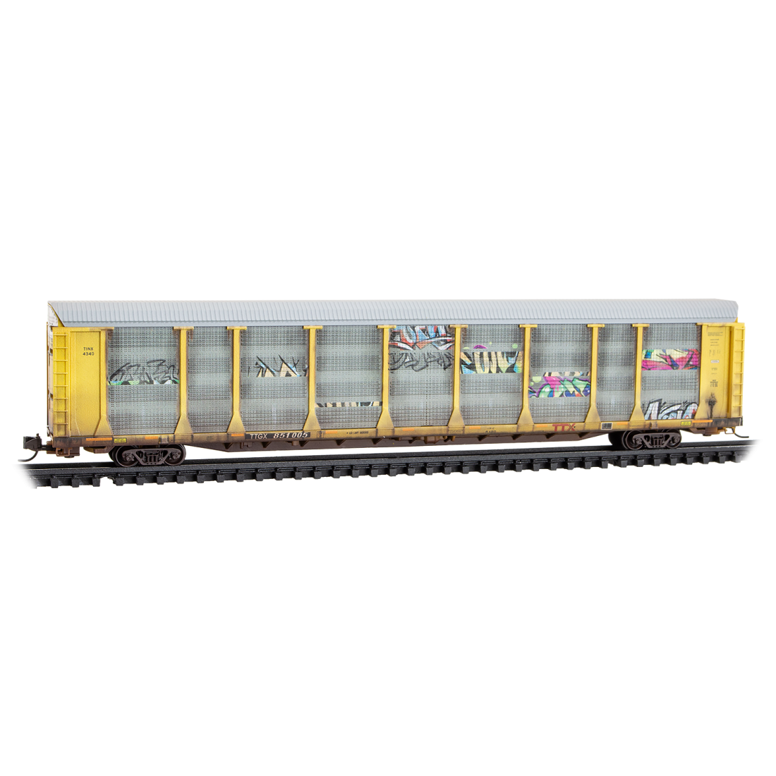 Micro Trains 11144490 N Scale 89' Tri-Level Closed Auto Rack TTX RD# T – Nightwatch Trains