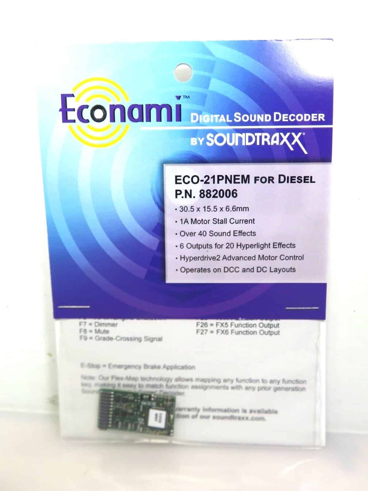SoundTraxx 882006 ECO-21PNEM Econami Sound Decoder NEM 21-Pin, Diesel ...