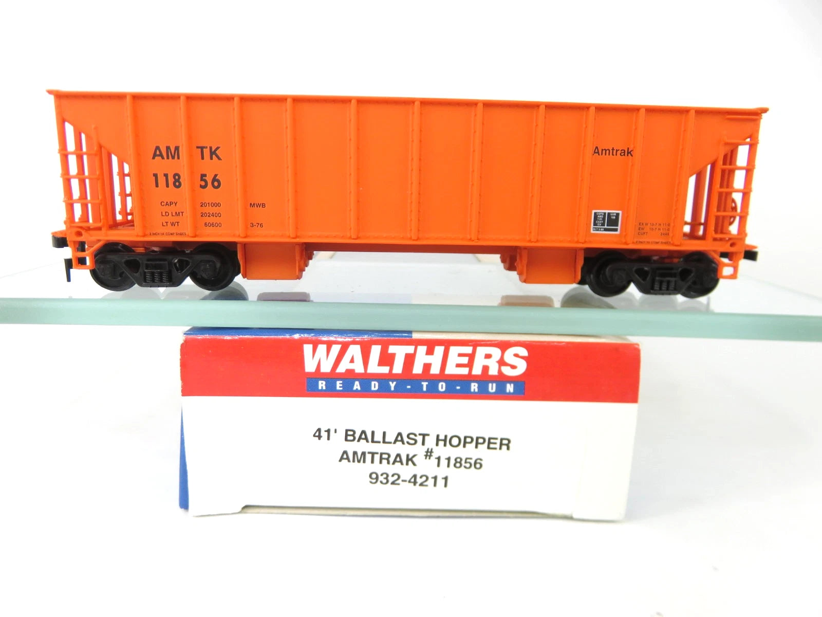 Walthers 932-4211 HO Scale 41' Ballast Hopper Amtrak #11856 NOS ...