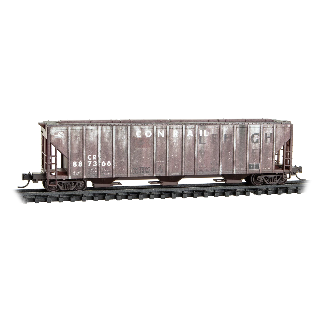 Micro Trains 09944400 N Conrail Ex Lehigh Valley Weathered 3 Bay Cover ...