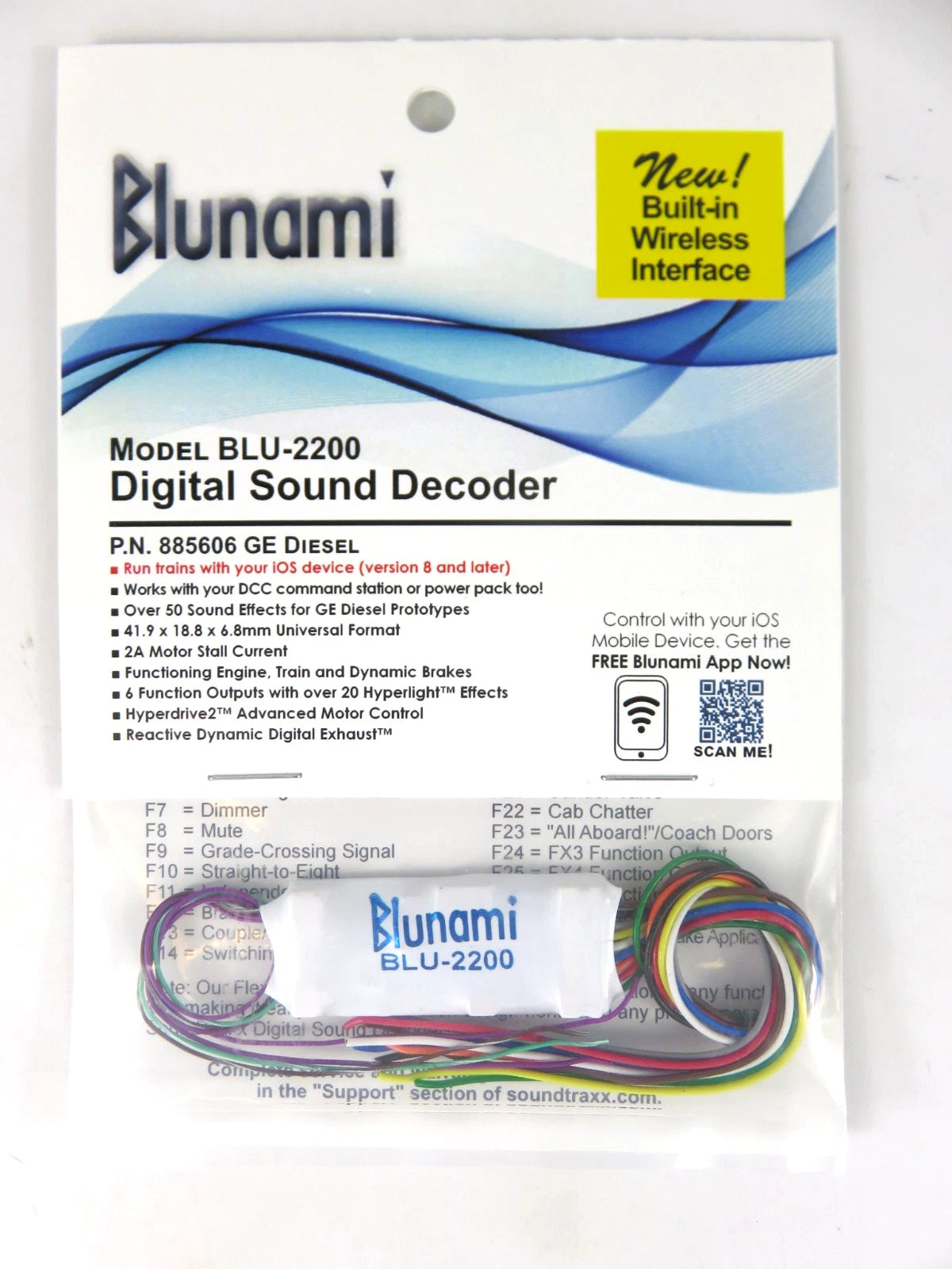 SoundTraxx 885606 BLU-2200 Blunami Wireless Sound Decoder 2 Amp GE Die ...