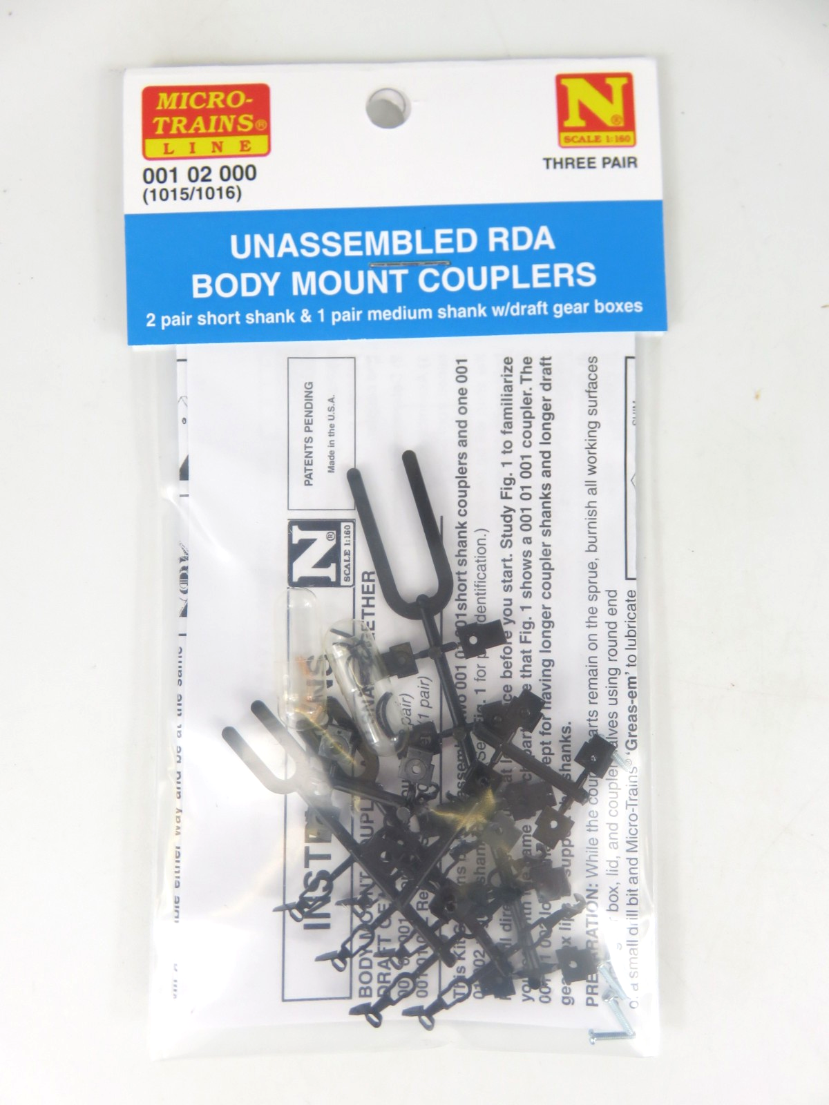 Micro Trains N Scale 00102000 (1015/1016) RDA Body Mount Coupler Unass ...