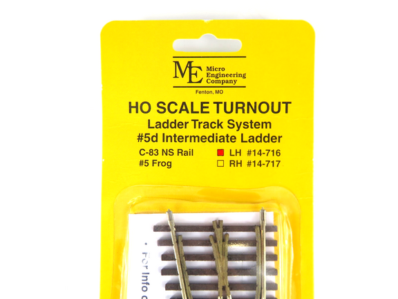 Micro Engineering HO 14-716 Code 83 Ladder Track System #5D Left Hand ...