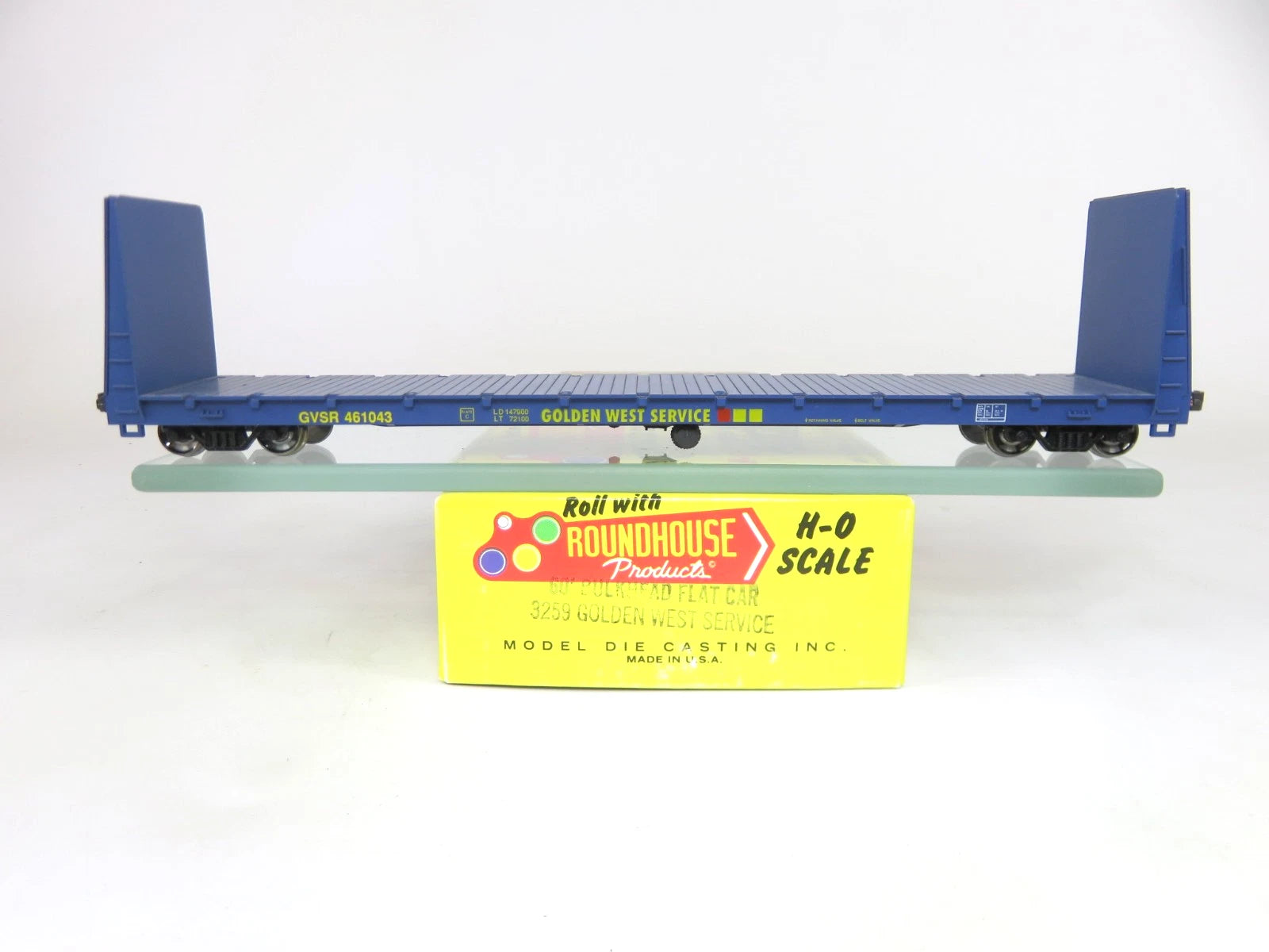 Roundhouse 3259 HO Scale Golden West Service 60' Bulkhead Flat Car Roa ...