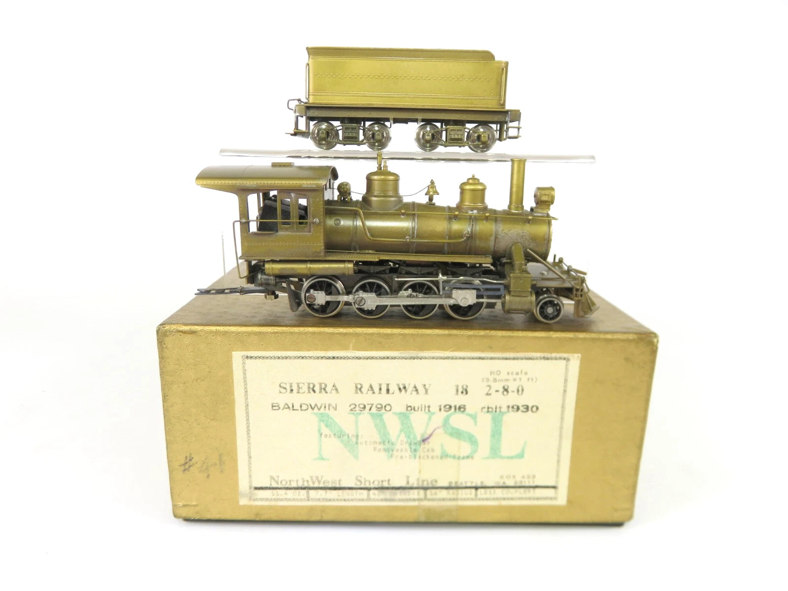 NWSL Northwest Short Line Brass HO Scale Serra Railway 2-8-0 Steam Loc ...