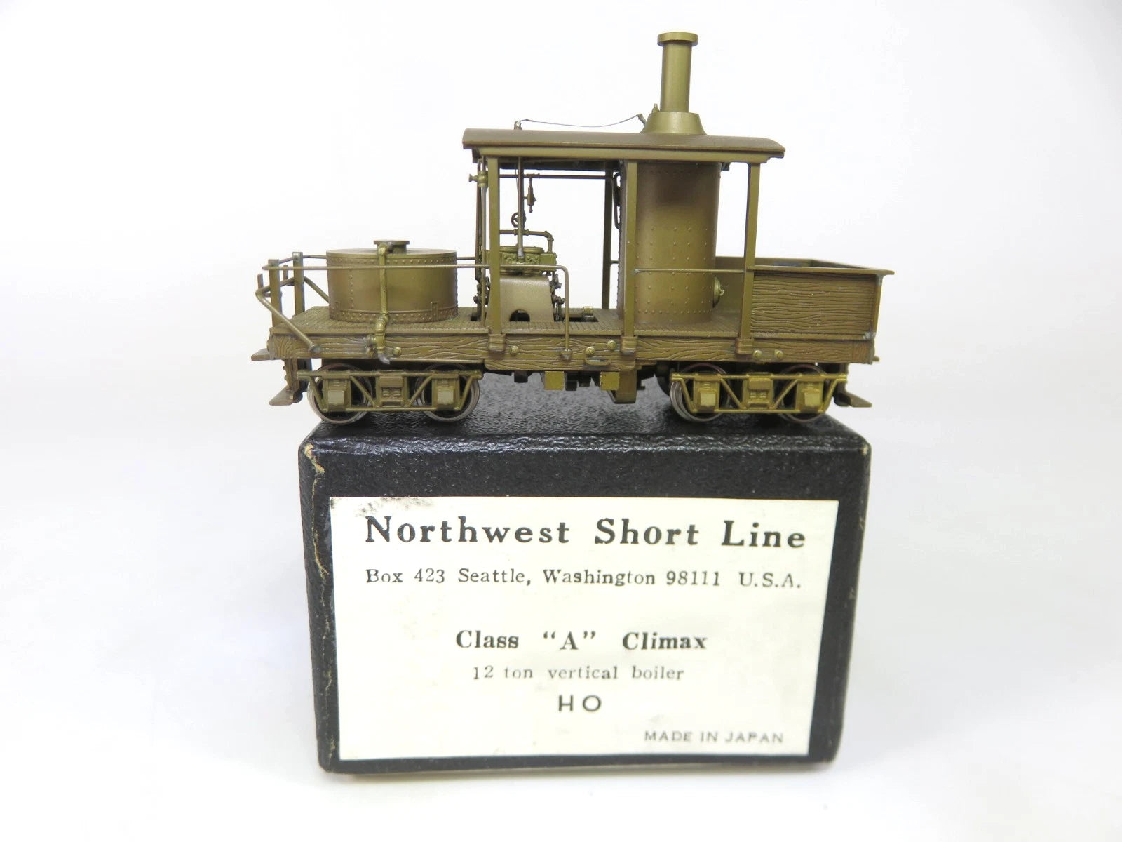 NWSL Brass HO Scale 12 Ton Class A Vertical Boiler Climax Logging Loco ...