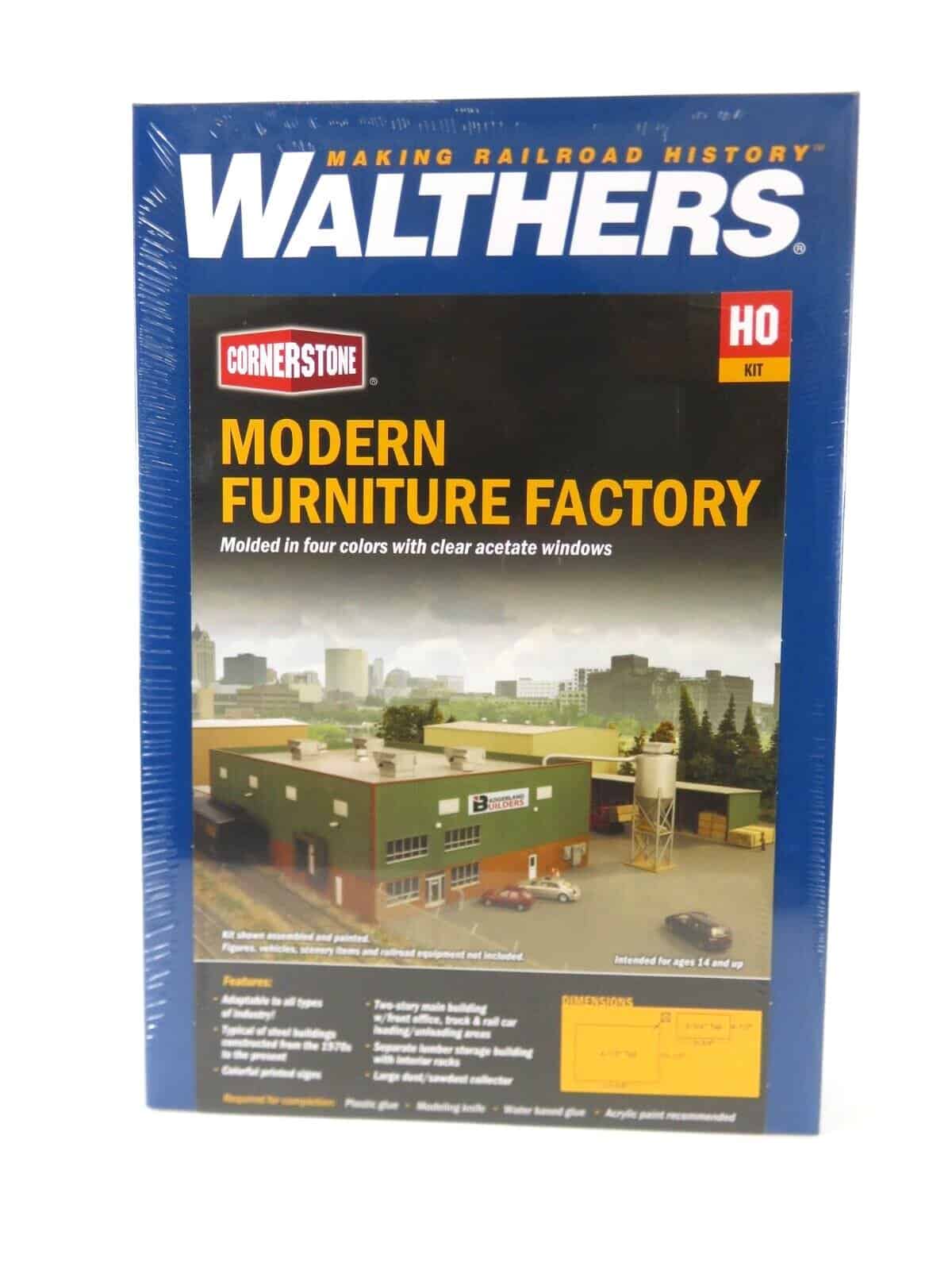 Walthers Cornerstone #933-4108 HO Scale Modern Furniture Factory Kit N ...