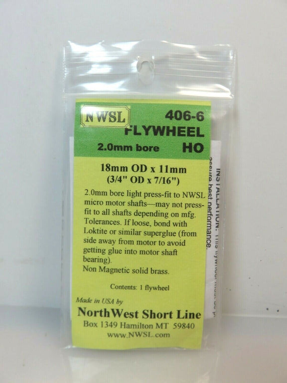 Northwest Short Line #406-6 NWSL Brass 18 MM Flywheel for HO Scale Loc ...