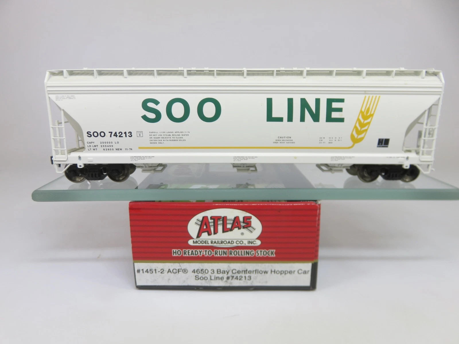 Atlas 1451-2 HO Scale SOO Line ACF 4650 3 Bay Centerflow Hopper Car Ro ...
