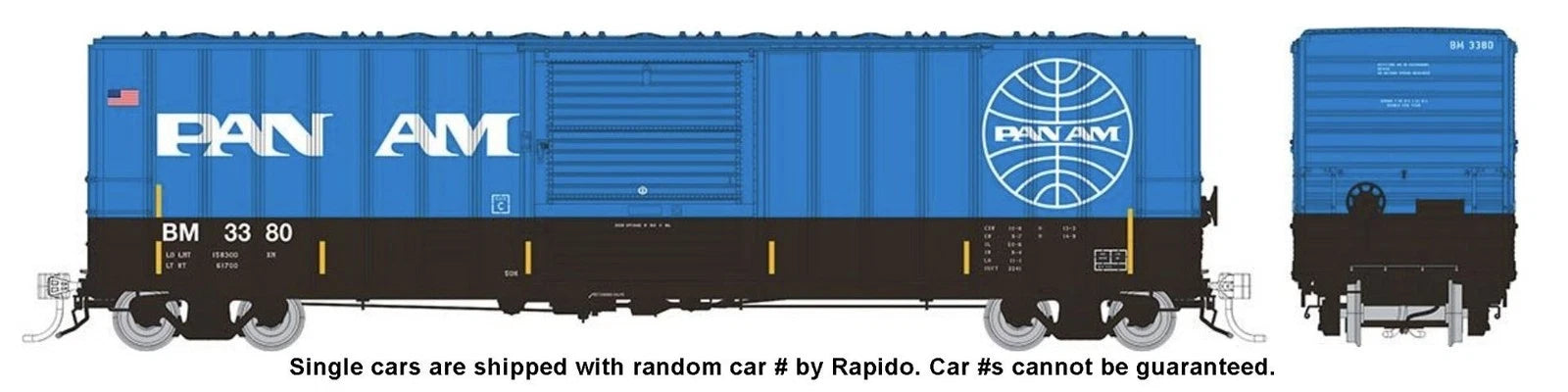 Rapido 198002A HO Scale PC&F 5241cuft Boxcar B&M Boston and Maine Pan ...