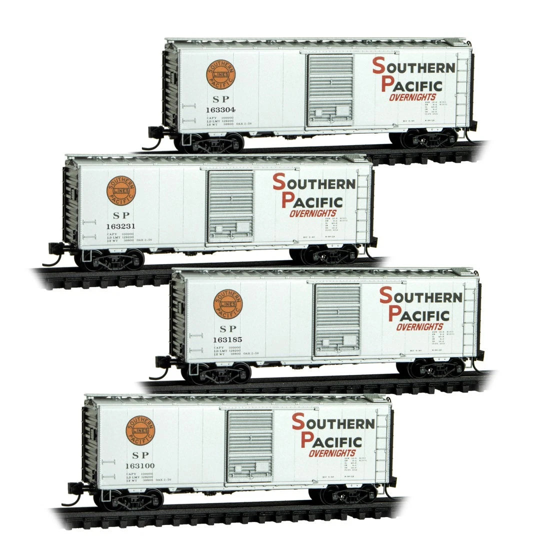 Micro Trains N Scale 98300242 SP Southern Pacific 40' Boxcar 4 Car Run ...