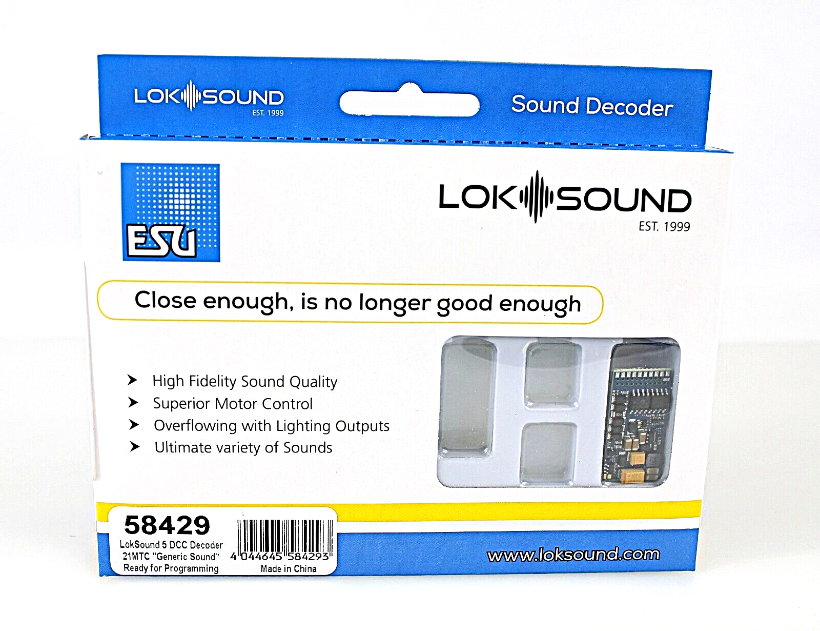 ESU LokSound 58429 V5 BLANK 21 Pin DCC Sound Decoder HO Scale NIB ...